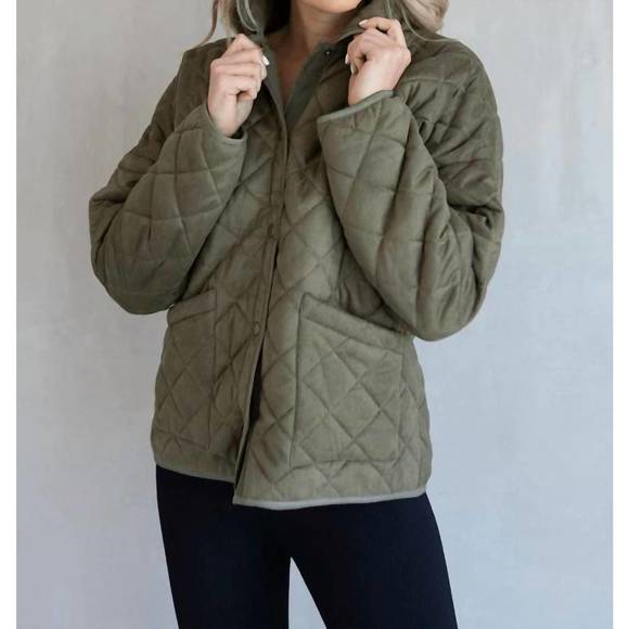 JEN & CO. | Jackets & Coats | New Jen Co Joy Quilted Jacket In Olive ...